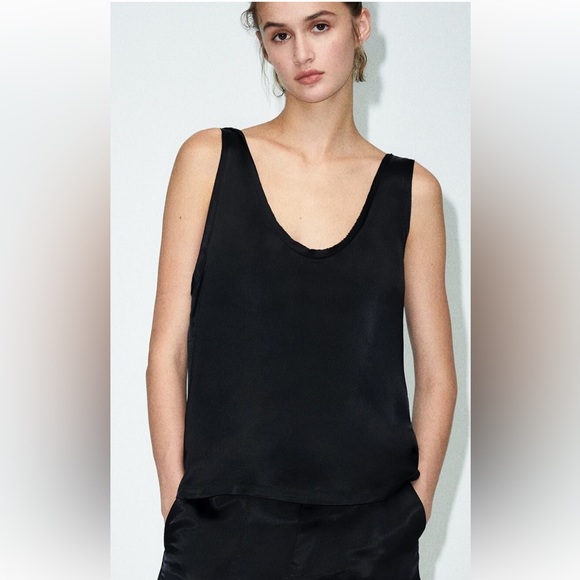 Zara | Tops | Zara Satin Effect Tank Top | Poshmark